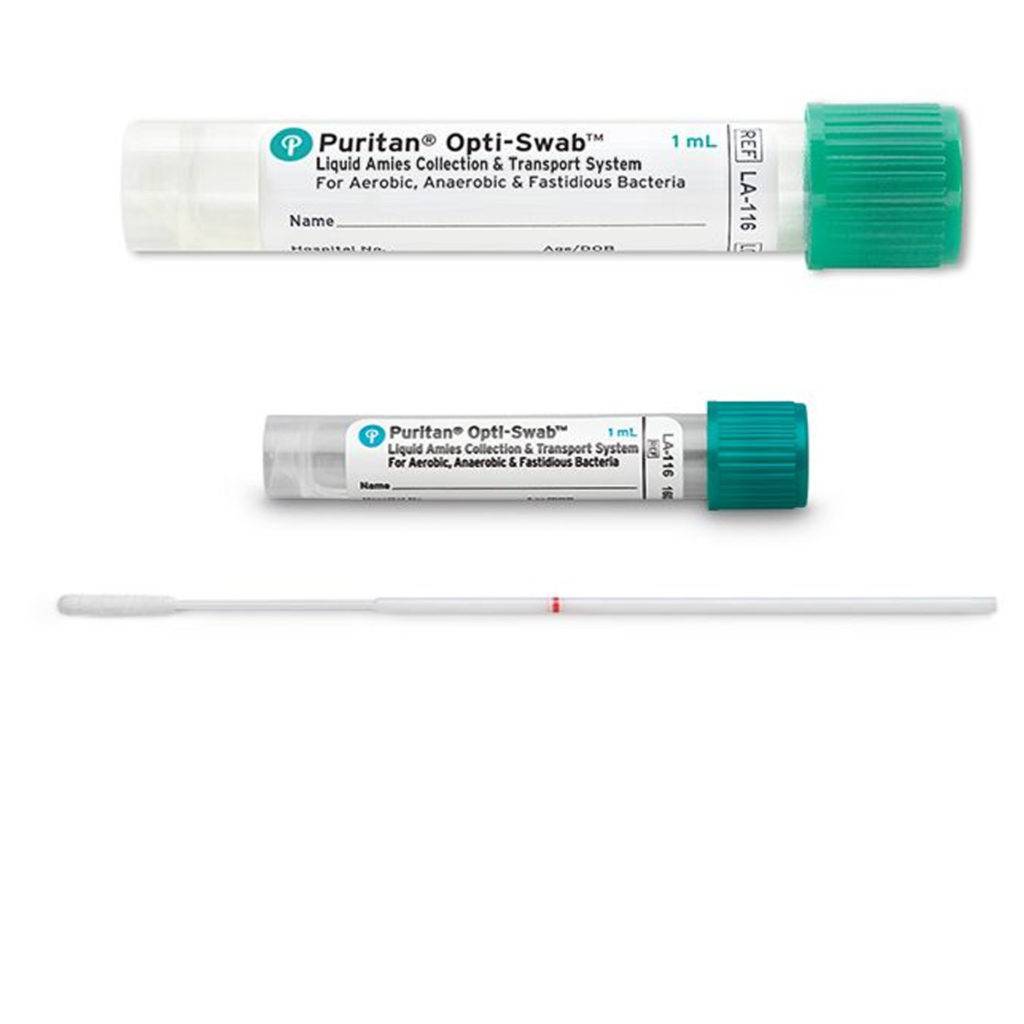 Opti-Swab 1ml Liquid Amies Transport Medium w/ 6"Mini-tip Flock Swab ...